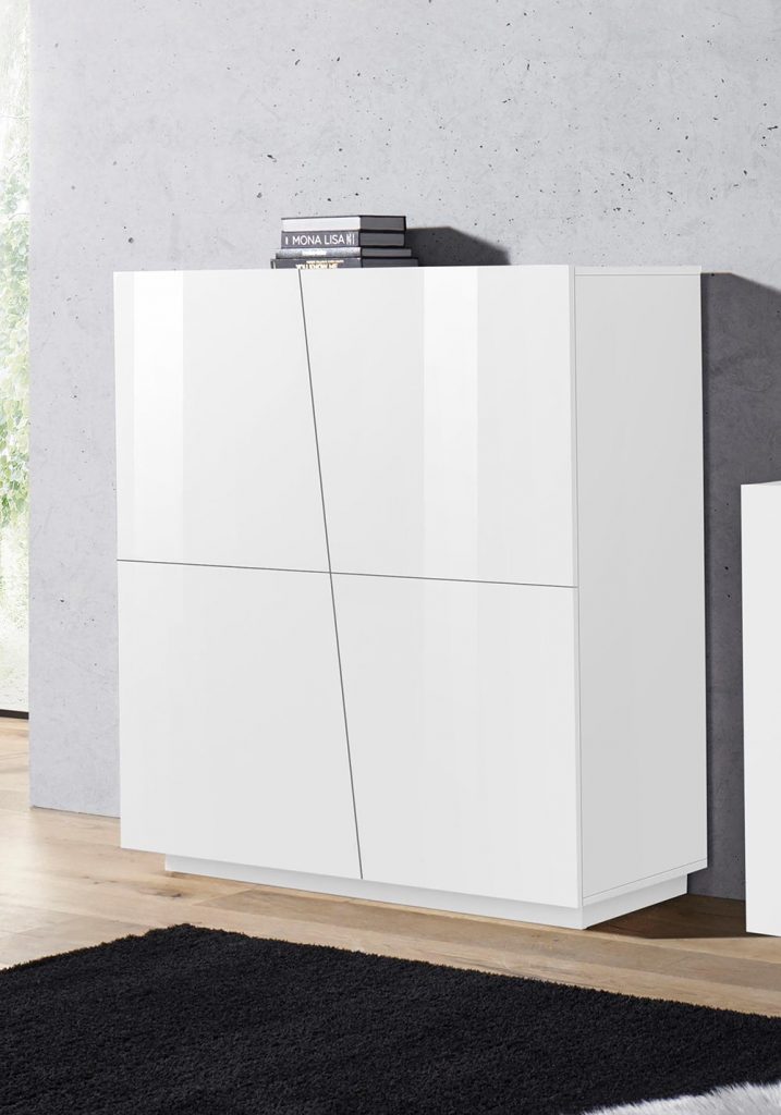 VEGA 120 cm high sideboard with 4 push-to-open doors - Web Furniture