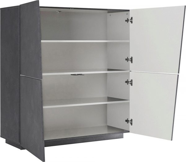 VEGA 120 cm high sideboard with 4 push-to-open doors - Web Furniture
