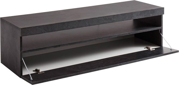 BURRATA 130 cm TV stand with 1 open compartment + 1 flap door - Web ...